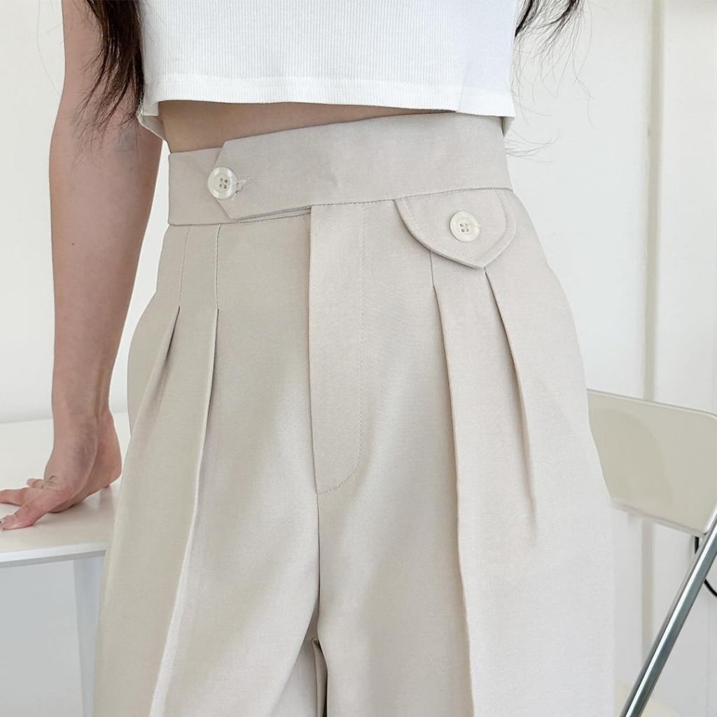 Jual IVORY - Celana Kulot Wanita Panjang Loose Pants Highwaist Celana ...