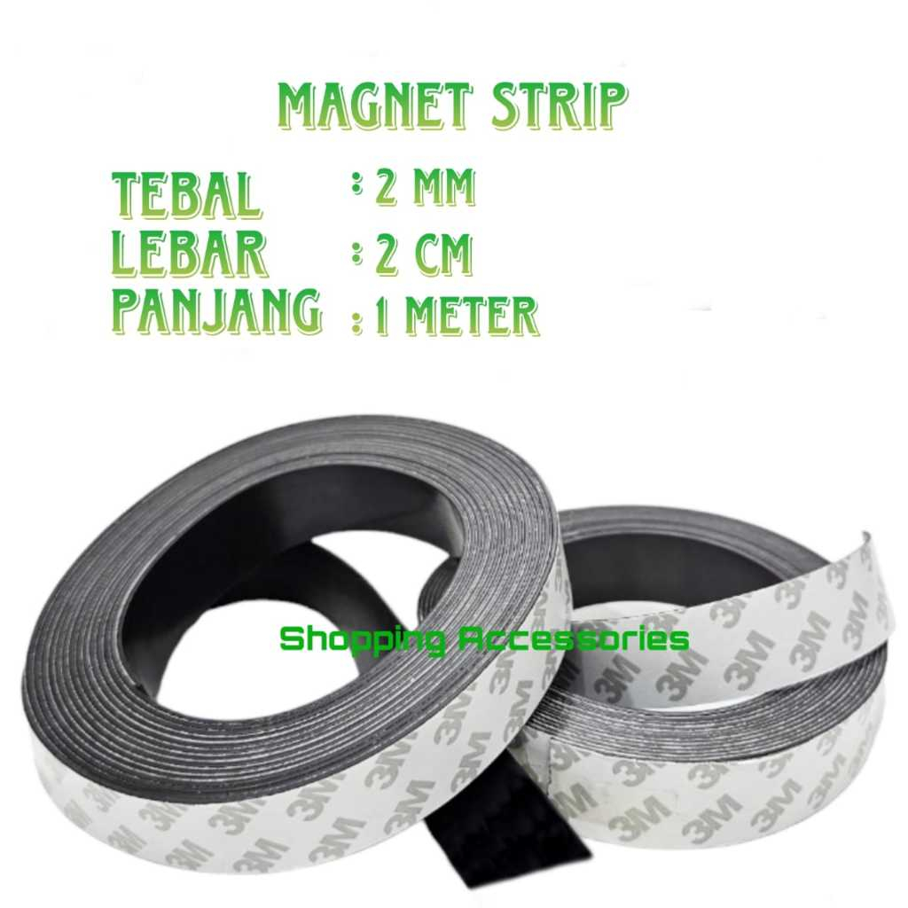 Jual Magnet Strip Lembaran Tempelan Kulkas LEBAR: 2cm x TEBAL:2mm x panjang: 1 Meter Double Tape ...
