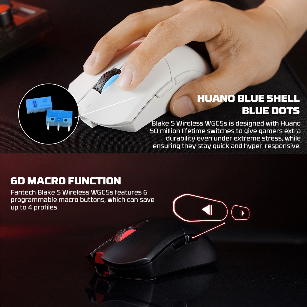 Jual Fantech DUAL MODE Wireless Mouse Gaming WGC5S Rechargeable PIXART ...