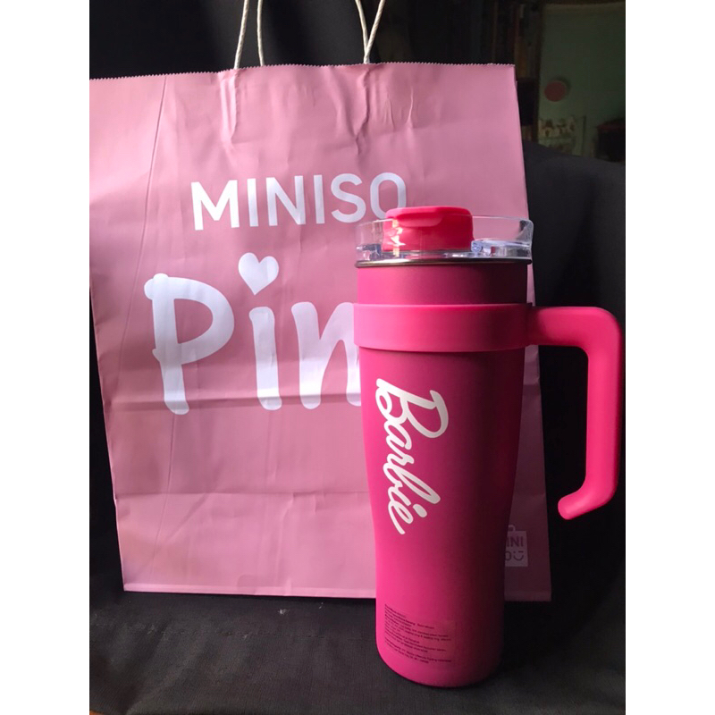 Jual NEW TUMBLR MINISO X BARBIE 1.600ml [FREE PAPERBAG PINK MINISO ...