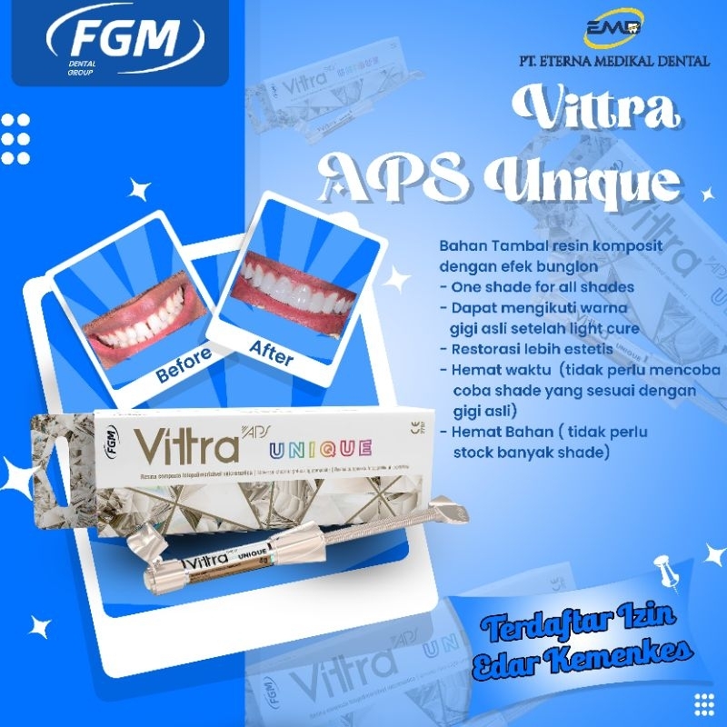 Jual Vittra unique universal chroma resin composite dental/ resin komposit bahan tambal gigi ...