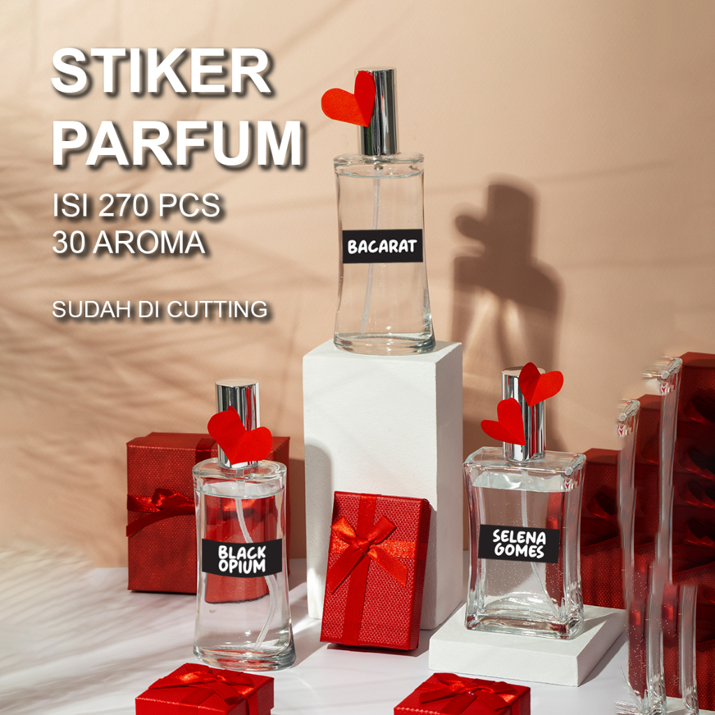 Jual 00030 (270 PCS) Sticker parfum/sticker kaca/sticker botol parfum ...