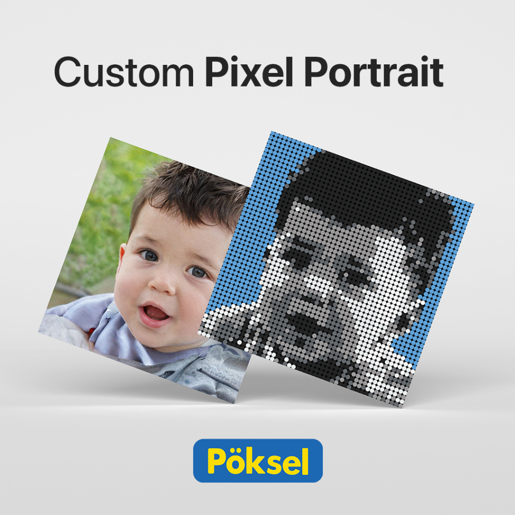 Jual Poksel - Custom Single 1x1 - Monochrome Pixel Art / Mosaic ...