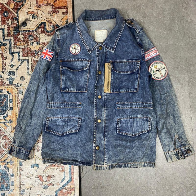 Jual avirex vintage jeans jacket | Shopee Indonesia