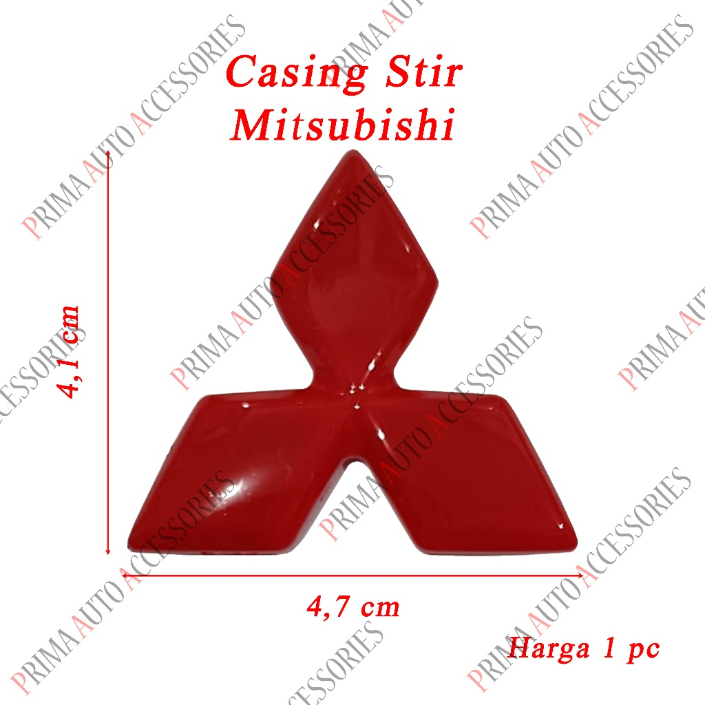 Jual Casing Logo Stir Mobil Mitsubishi Merah Lebar 4,7 cm | Shopee ...
