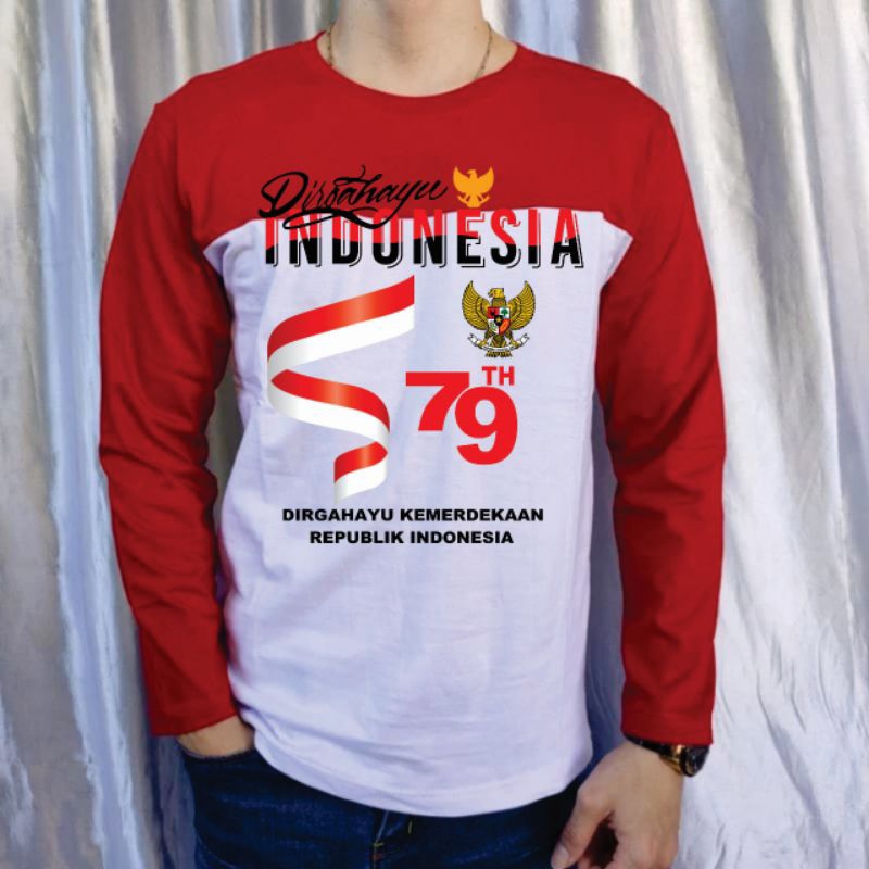Jual kaos merah putih lengan panjang 17 Agustus HUT RI 17 Agustus Indonesia Garuda | Shopee ...