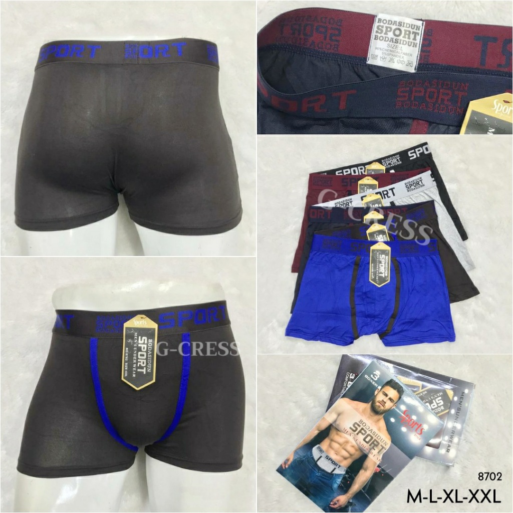 Jual Boxer Pria Dewasa (3pcs) M, L, XL, XXL Celana Dalam Cowok Katun ...