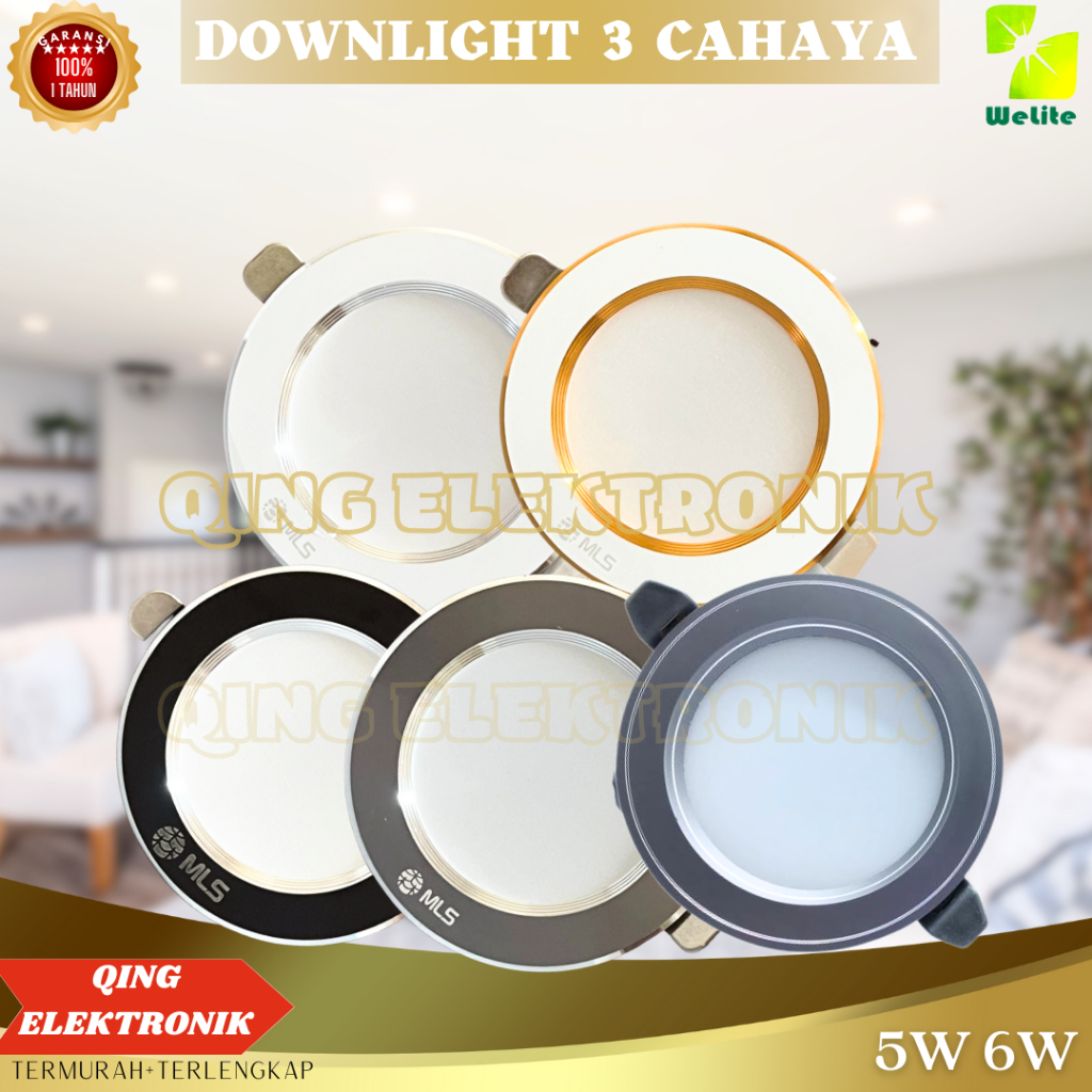 Jual Lampu Downlight 3 Cahaya Dalam 1 Lampu LED 6W Lampu Plafon Rumah ...