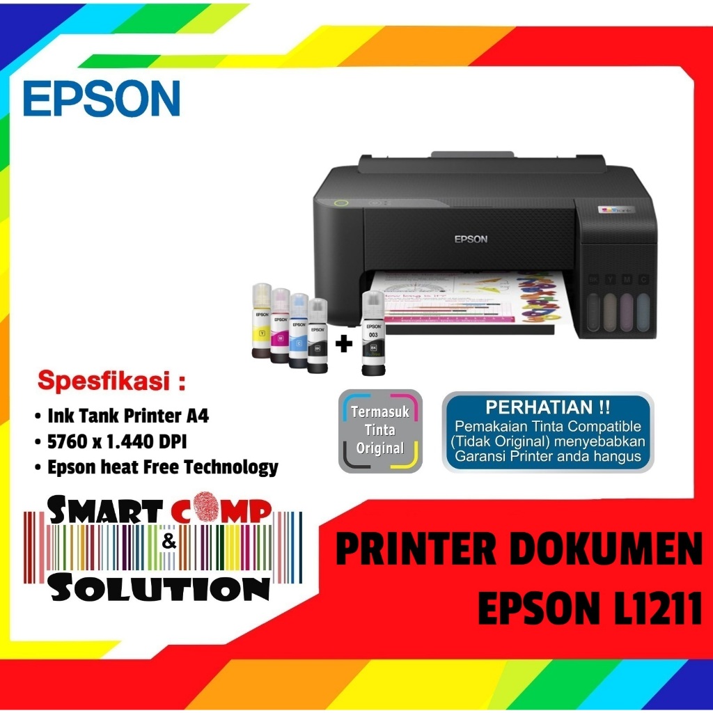 Jual Printer Epson Ecotank L1211 Infus Tank Warna A4 USB - Pengganti Epson L1210 L1110 | Shopee ...
