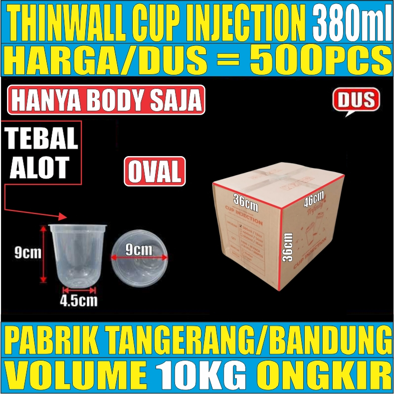 Jual Thinwall Cup Injection Tebal 12oz 380ml 14oz 400ml 16oz 500ml 24oz ...