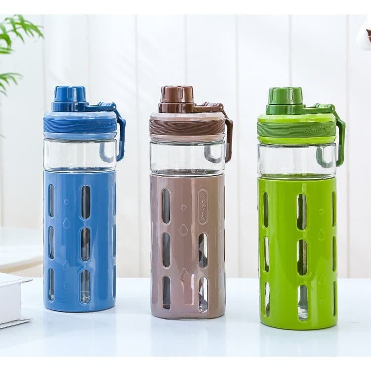 Jual Botol Minum Kaca Lapis Karet Motif Lucu Tumbler Kaca Botol Minum ...