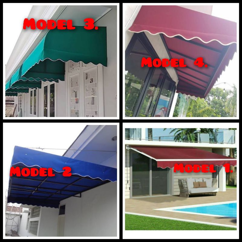 Jual atap kanopi membrane model rumbai plus jahit tinggal pasang ...