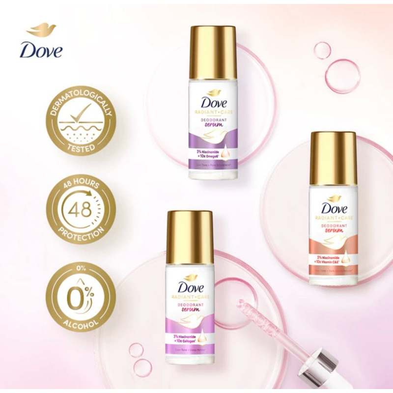 Jual dove dry serum Dove Deodorant Serum 3% Niacinamide + 10x Collagen, 10x Omega 6, 10x Vit. C ...