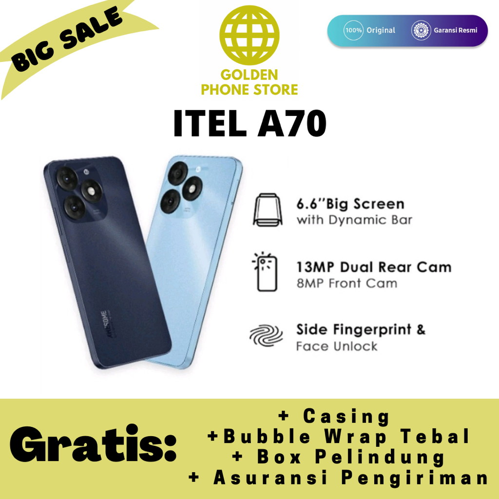Jual itel A70 4/64GB - Original & Garansi Resmi Itel Indonesia | Shopee ...