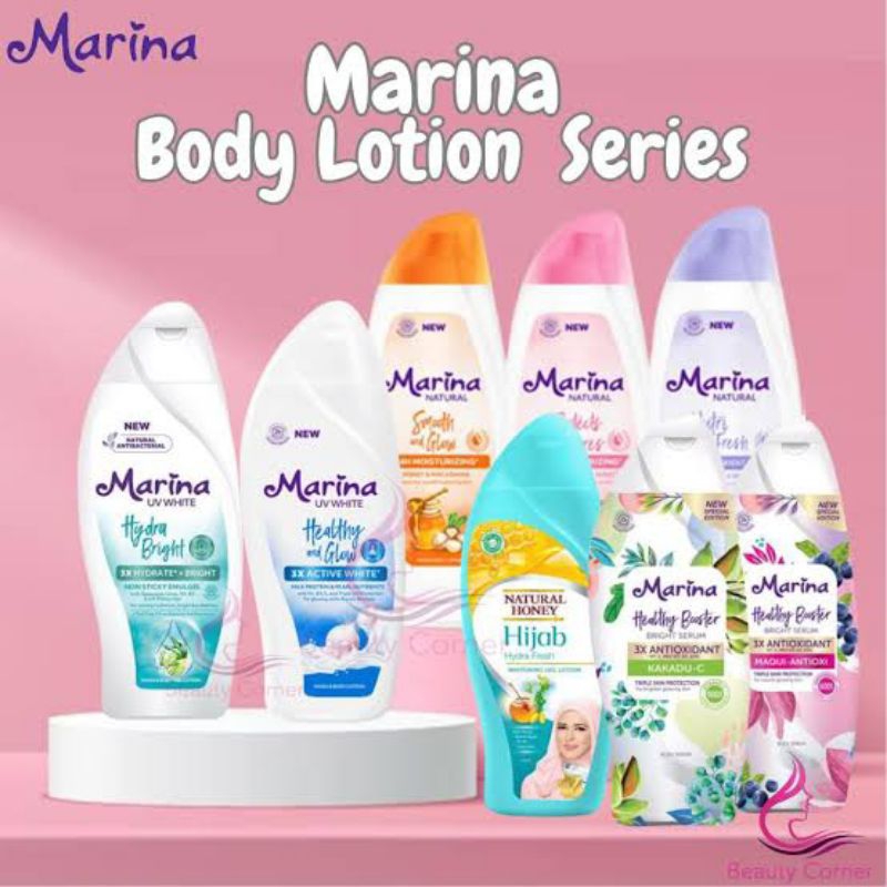 Jual (MURAH) MARINA UV WHITE HAND BODY LOTION 92 ML/ 185 ml/ healthy & glow/ e collagen asta ...