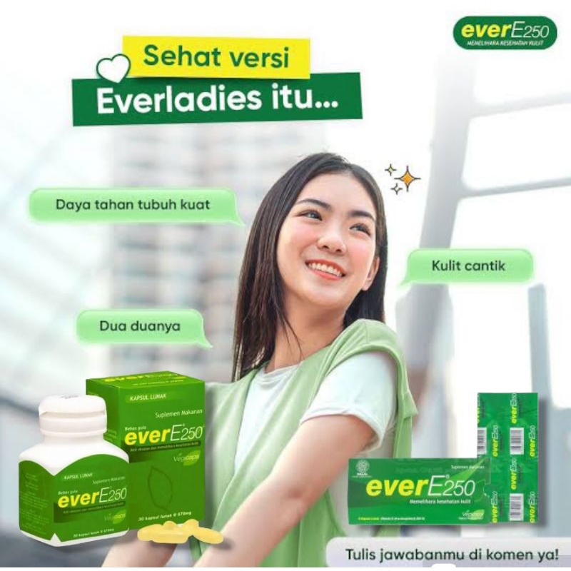 Jual Ever E250 Multivitamin Skin White Vegicaps Rumput Laut 12 & 30 Kapsul | Shopee Indonesia