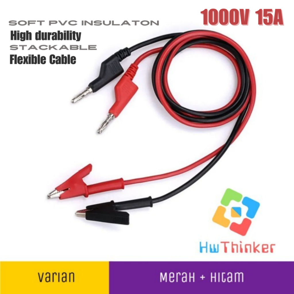 Jual Kabel Capit Buaya Cable Alligator Clips Banana Test Lead Probe 4mm ...