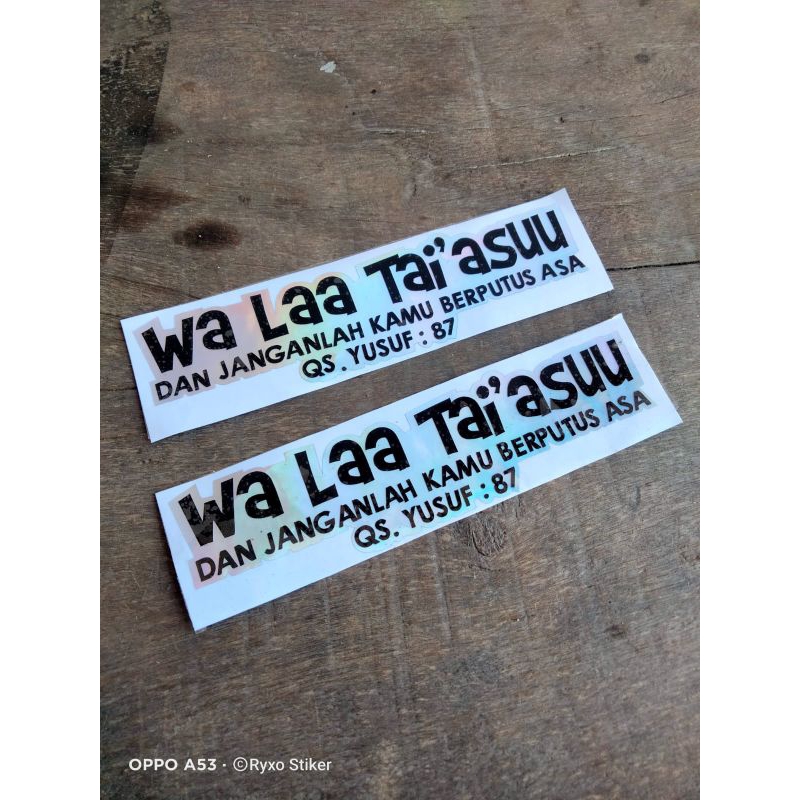 Jual stiker wa laa tai'asuu/ stiker cutting/ stiker hologram | Shopee ...
