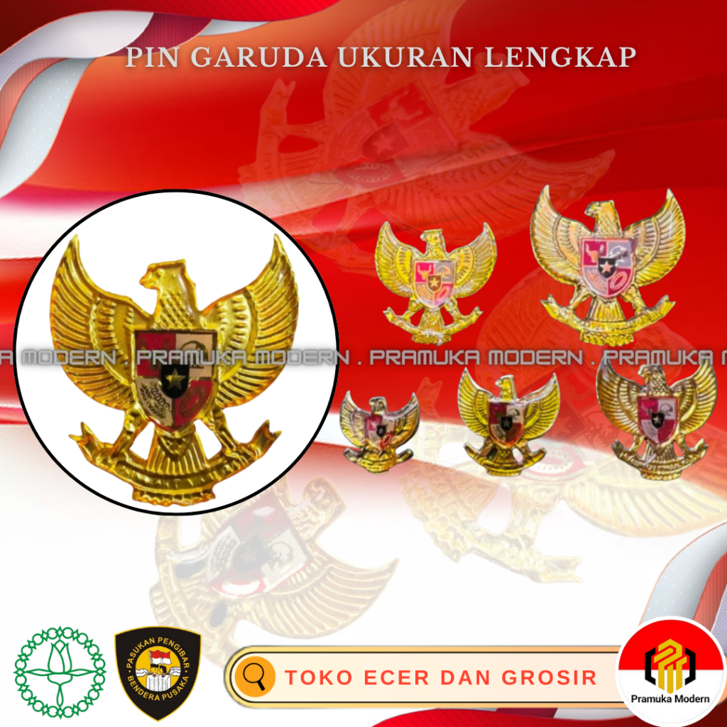 Jual Pin garuda 2cm 2,5cm 3cm 3,5cm 4cm 5cm pin peci paskibra | Shopee ...