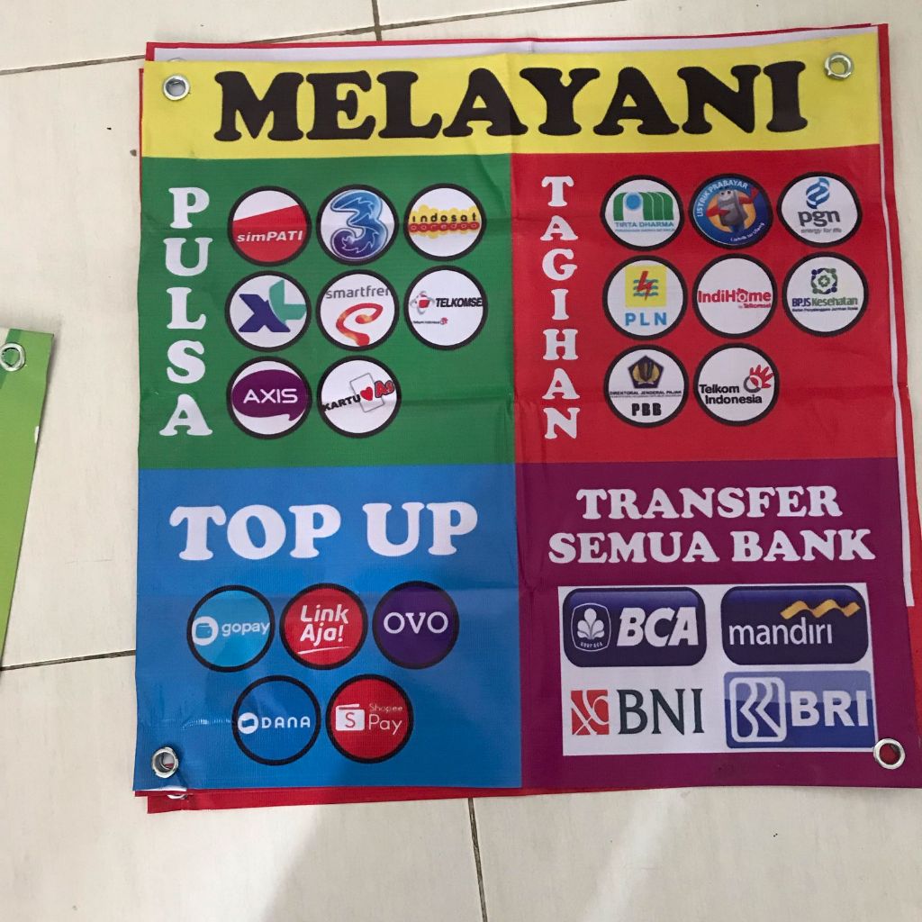 Jual READY Spanduk Banner PULSA TOKEN TRANSFER TOP UP ukuran 50cm x ...