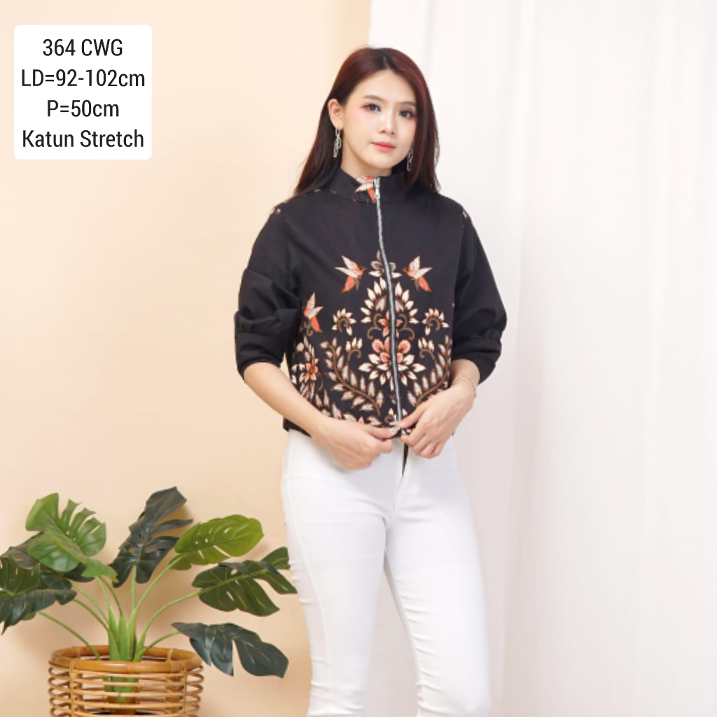 Jual BLOUSE JAKET BOMBER FAIRA BATIK 108 MODERN ATASAN WANITA KERJA ...