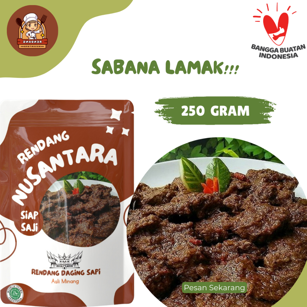 Jual RENDANG DAGING MINANG ASLI PADANG - RENDANG TERENAK PRMO KEMASAN 250 gram - Kuliner Minang ...