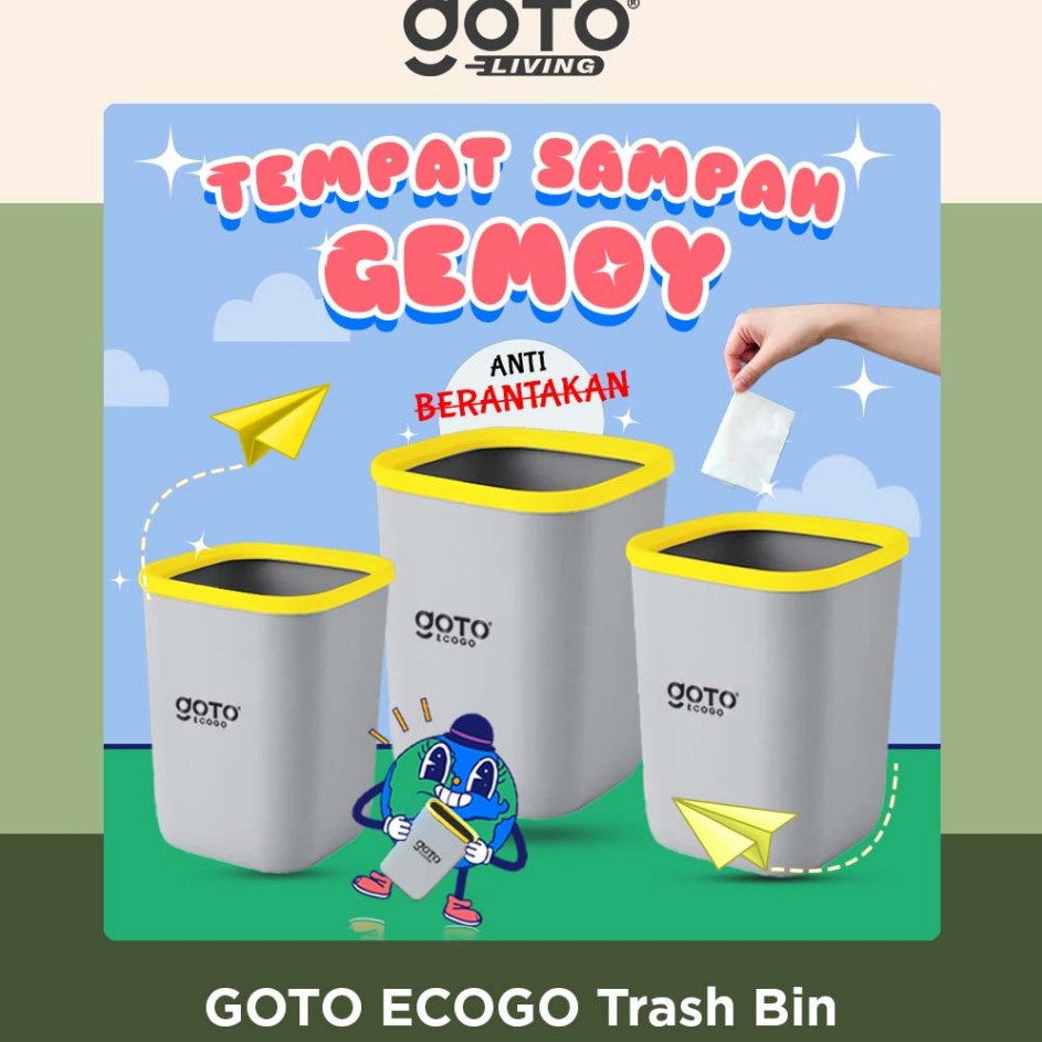 Jual Bestseller Goto Ecogo Tempat Tong Keranjang Kotak Sampah Mini Besar Aesthetic | Shopee ...
