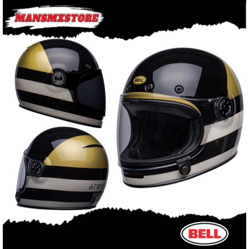 Jual HELM BELL BULLIT ATWYLD BLACK/GOLD FULL FACE RETRO ORIGINAL ...