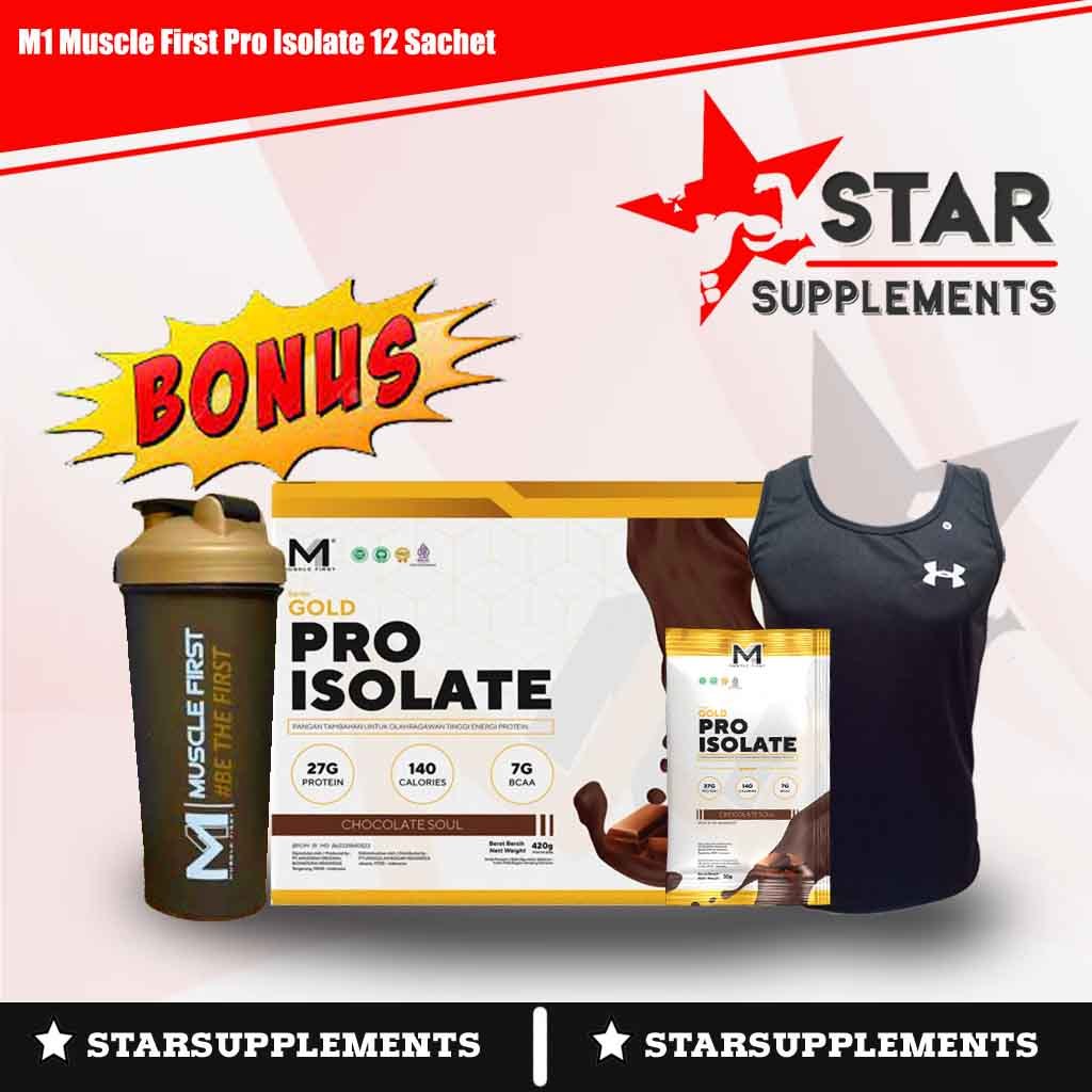 Jual M1 Muscle First Gold Pro Isolate Box 12 Sachet / MuscleFirst Whey ...
