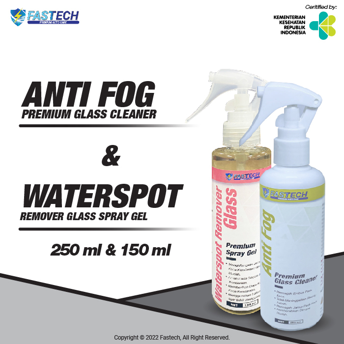 Jual FASTECH - Bundling Waterspot Glass 150ml & Glass Cleaner Anti Fog ...