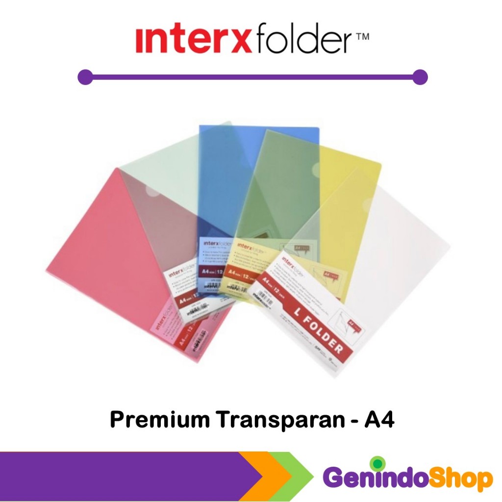 Jual Map L Premium / Map Plastik Bening A4 Interxfolder (12 Pcs ...