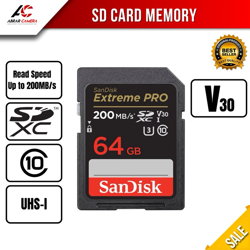 Jual SANDISK SD CARD EXTREME PRO 64GB 200MB/S CLASS 10 - Kartu SD ...