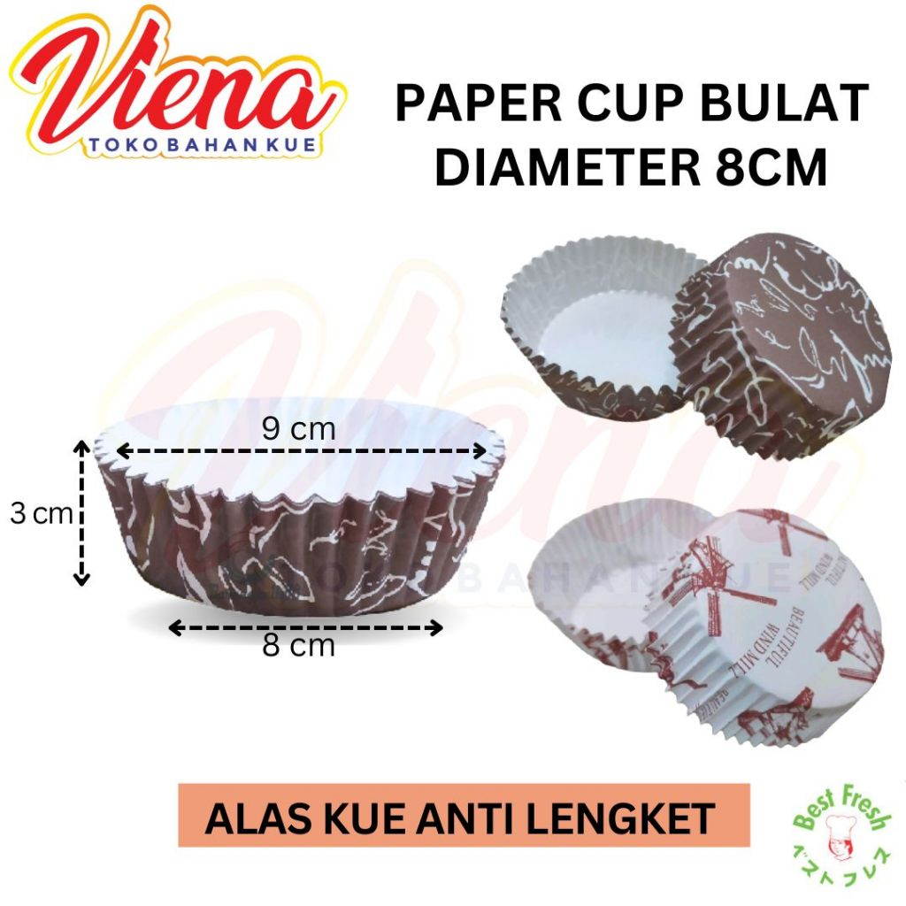 Jual Paper Cup Bulat Diameter 8cm | 7cm Ecer Motif Brown Batik | Kincir ...