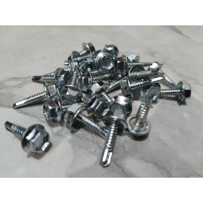 Jual 100pcs sekrup baja ringan 10 x 19 baut baja 19 per bungkus isi 100pcs | Shopee Indonesia