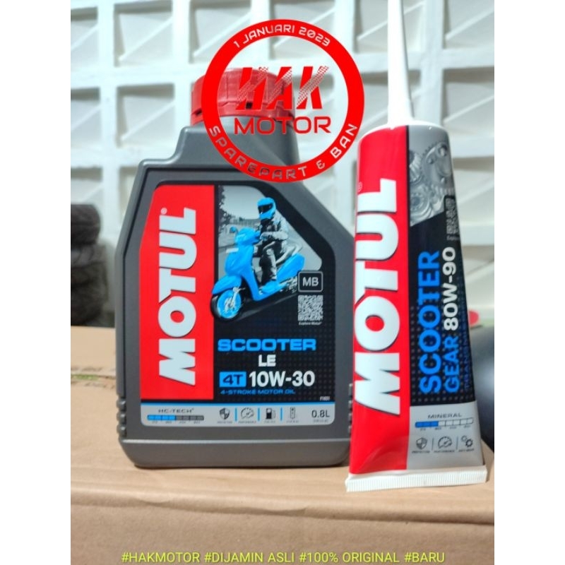 Jual PAKET OLI MOTUL MATIC SCOOTER LE 10W-30 ( 0.8L , 800ML ) & OLI ...