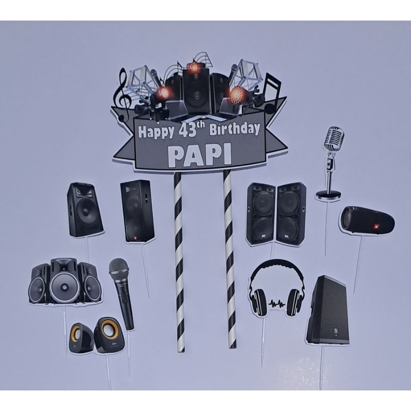 Jual TOPPER CAKE GAMBAR SOUND SYSTEM BISA CUSTOM NAMA | Shopee Indonesia