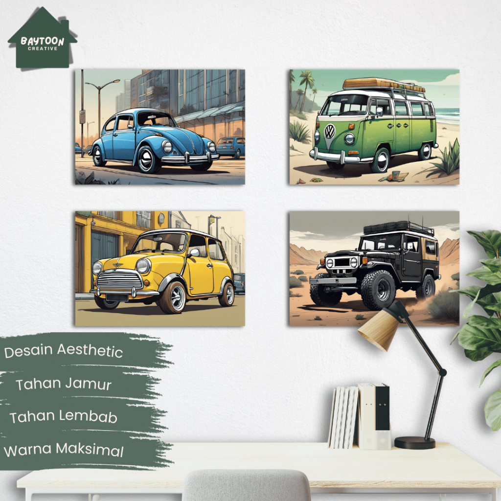 Jual HIASAN DINDING AESTHETIC MOBIL KLASIK (30X20) KAMAR POSTER ...
