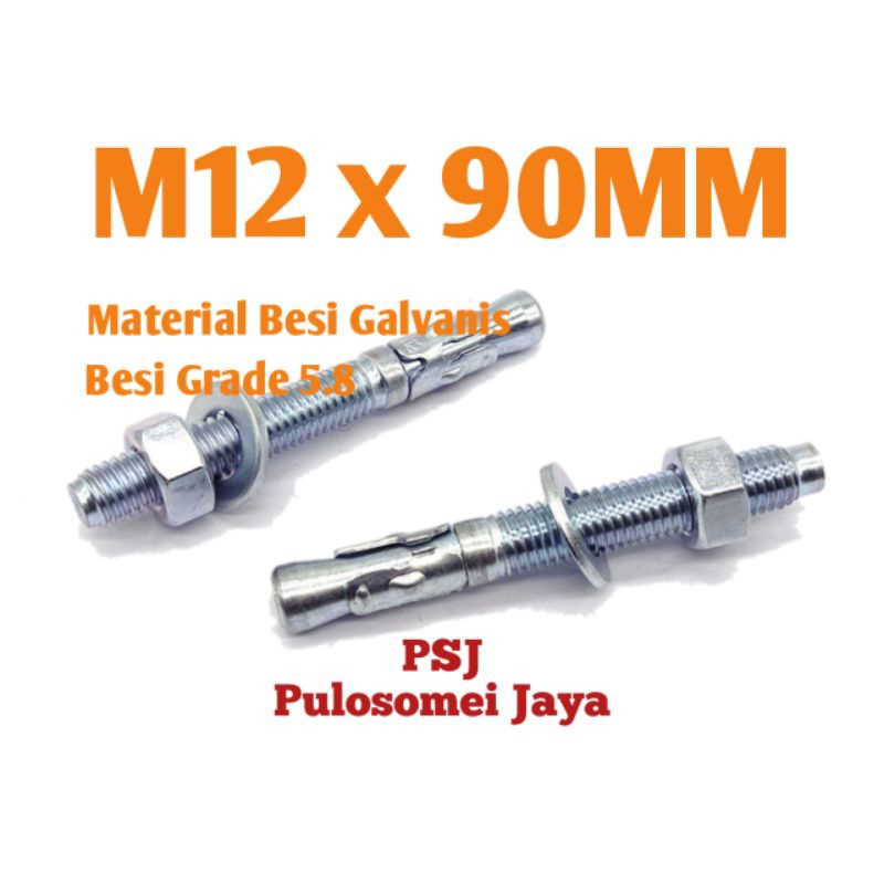 Jual Angkur Trubolt M12 x 90 / Wedge Anchor M12 x 90 Galvanis | Shopee Indonesia