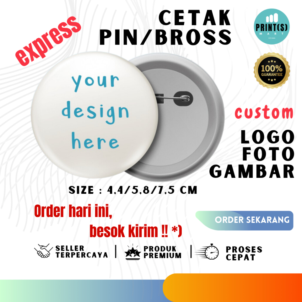 Jual Cetak pin bross pin foto logo pin promosi pin souvenir Print ...