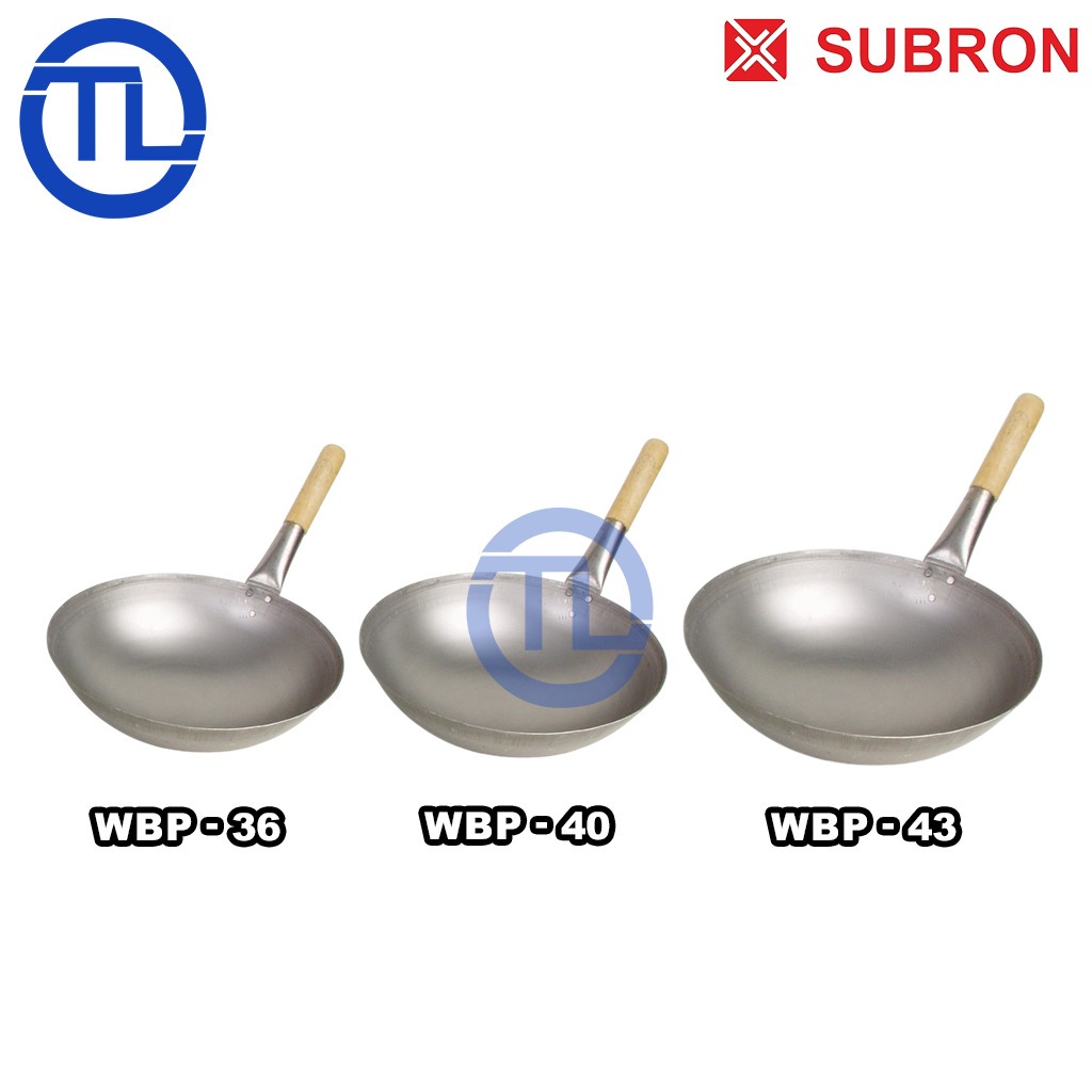 Jual SUBRON Wajan Baja Gagang Kayu Anti Panas, Kuali Baja Tebal 36, 40 ...