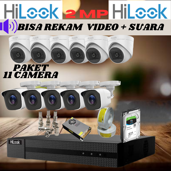 Jual Paket Cctv AUDIO Hilook 2 Mega Pixel 16 Channel 11 camera Turbo HD ...