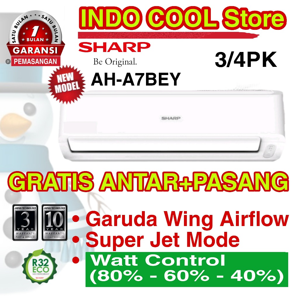 Jual Ac Sharp Split 3/4 PK AH-A7BEY Garuda Series | Shopee Indonesia