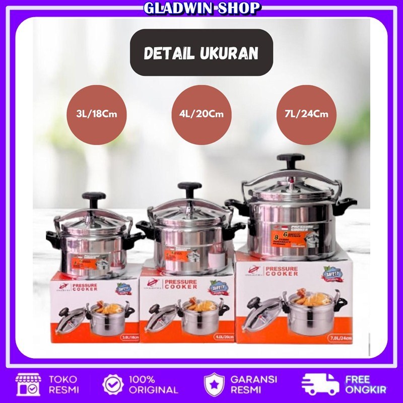 Jual BISA COD - Pressure cooker Lingkaran Dua| Panci Presto Daging Aluminium High Quality ...