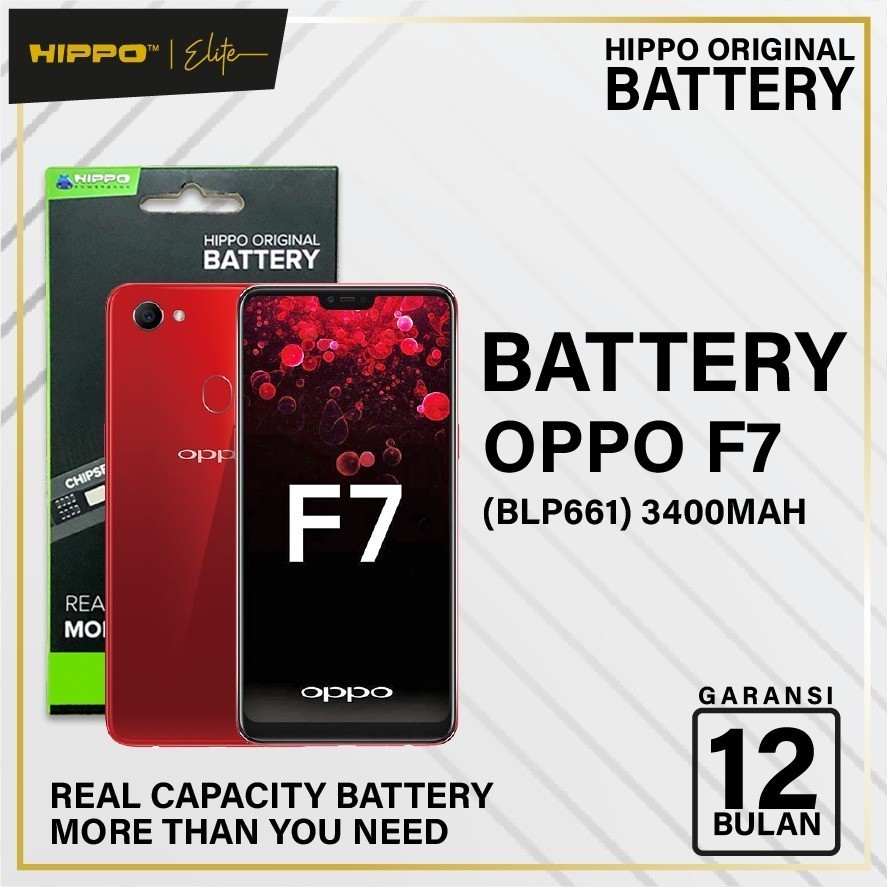 Jual Hippo Batre Battery OPPO F7 BLP661 3400mAh Original Cell | Shopee ...