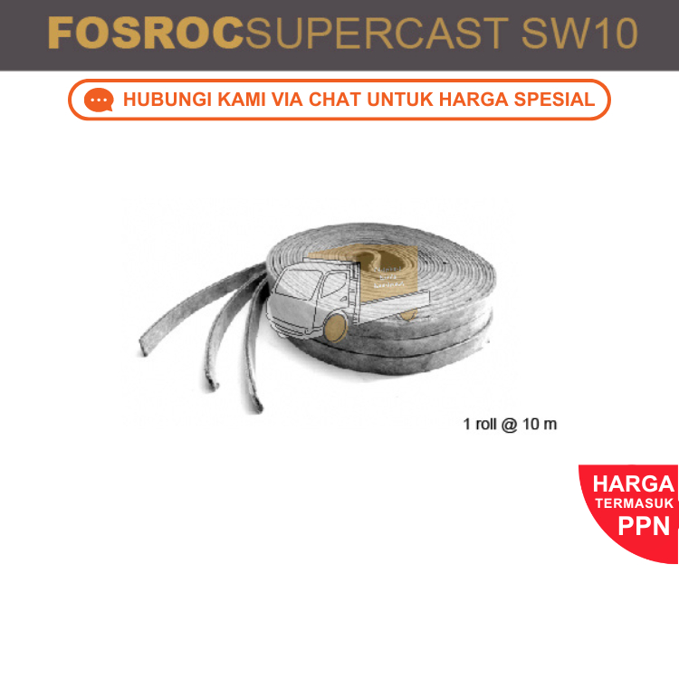 Jual Fosroc Supercast SW10 SW 10 (black) 15m x 5mm x 20mm waterstop ...
