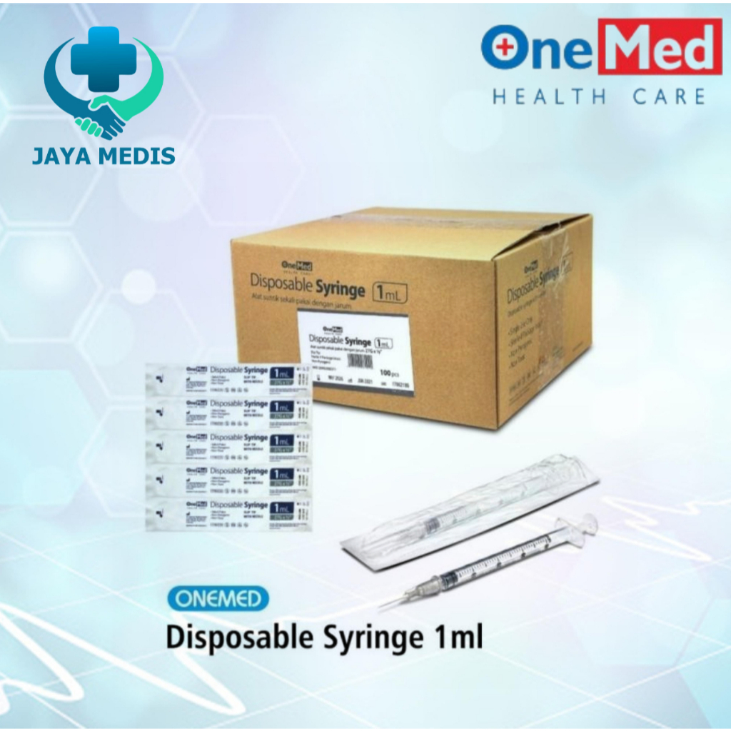 Jual Spuit 3cc 100pcs Syringe 1cc/ 3cc / 5cc Onemed Jarum Suntik 3cc ...