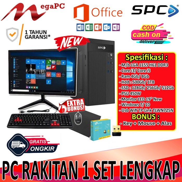 Jual 1 Set Pc Komputer Rakitan Lengkap Plus Monitor 19 inch | Shopee Indonesia