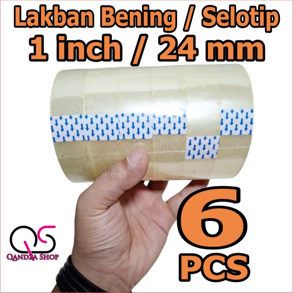 Jual PROMO MURAH LAKBAN BENING SELOTIP / SOLATIP 1 inch / 24mm / 12MM x ...