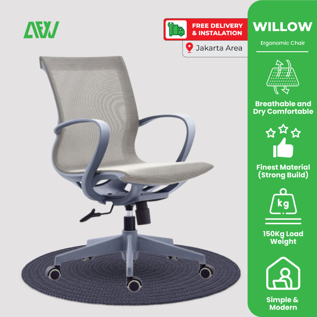 Jual All For Work Kursi Kerja WILLOW Kursi Kantor Ergonomis Kursi Staff ...