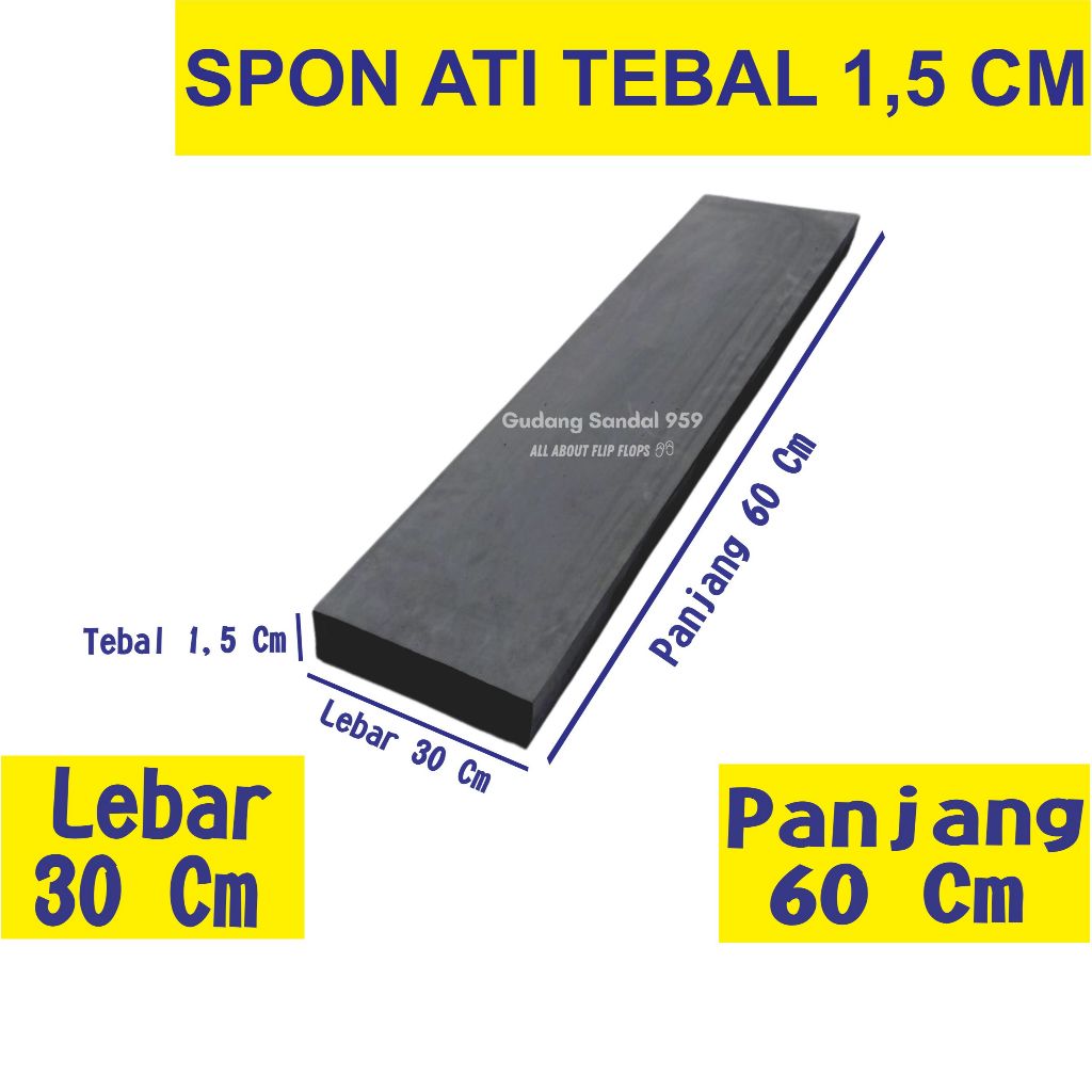 Jual SPON ATI / BUSA ATI / SPON EVA TEBAL 1,5 CM HITAM UKURAN 30 X 60 ...